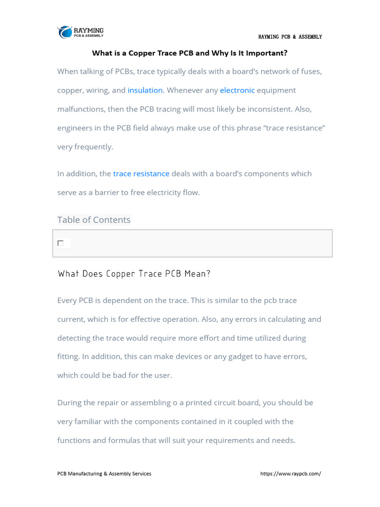 What Is A Copper Trace PCB and Why Is It Important | PDF | Printed ...