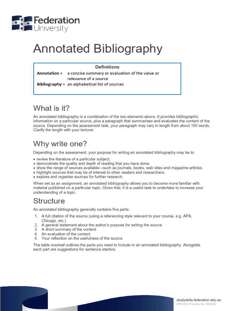 Annotated Bibliography Apa7 - 2020 | PDF | Bibliography | Cognition