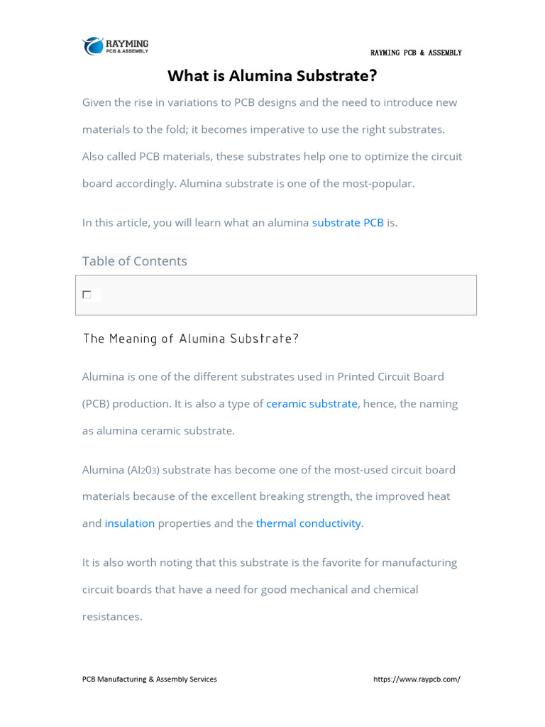 What Is Alumina Substrate | PDF | Printed Circuit Board | Sintering