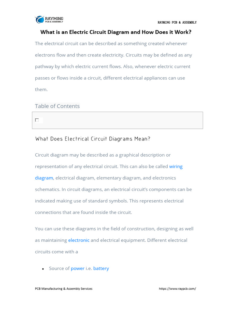 Electric Circuit Diagram Guide | PDF | Series And Parallel Circuits | Electrical Network