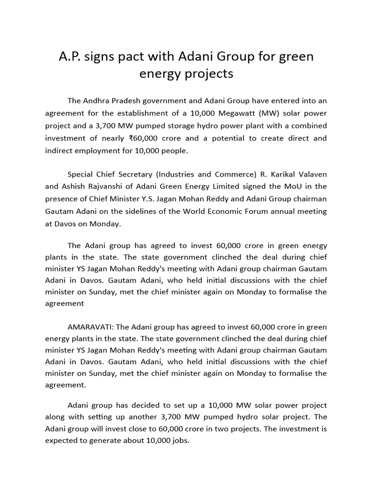 Adani Group | PDF | Renewable Resources | Economies