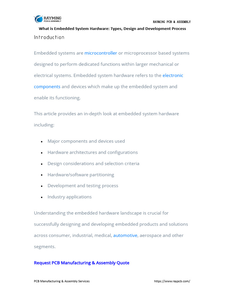 What Is Embedded System Hardware Types, Design and Development Process | PDF | Embedded System ...