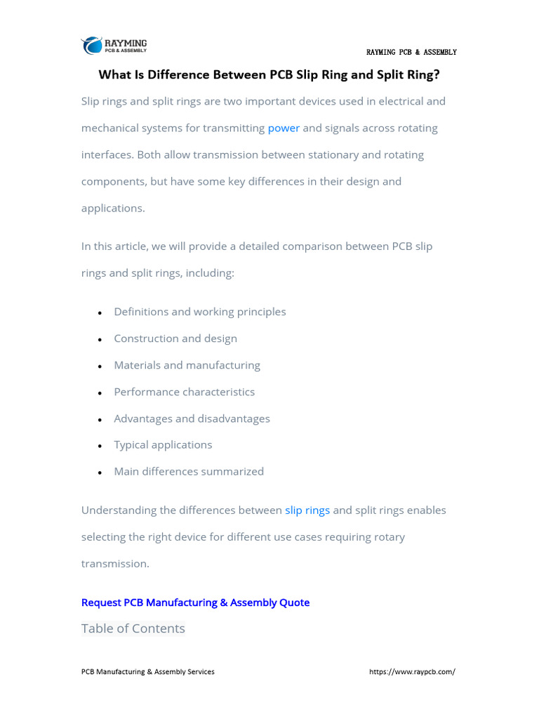 What Is Difference Between PCB Slip Ring and Split Ring | PDF | Printed Circuit Board ...