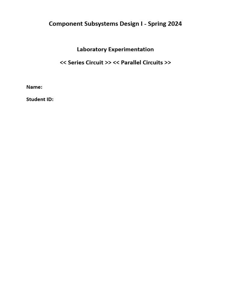 Circuit Report | PDF | Resistor | Series And Parallel Circuits