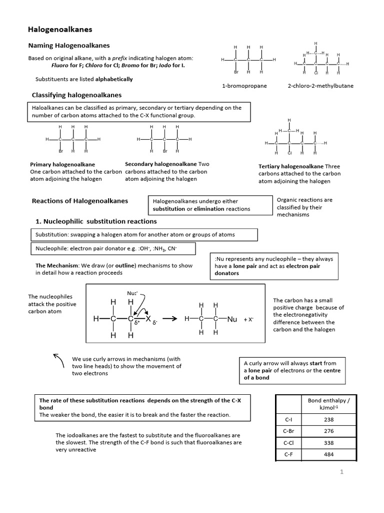 Halogenalkane | PDF | Chemical Reactions | Cyanide
