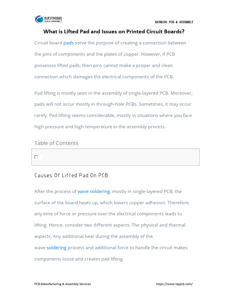What Is Lifted Pad and Issues On Printed Circuit Boards | Download Free ...