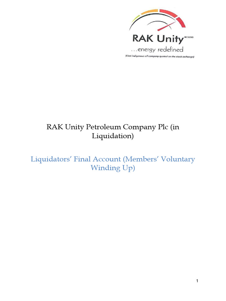 Rak Unity Pet. Comp. Plc.-Rak Unity Petroleum Company PLC - Final ...