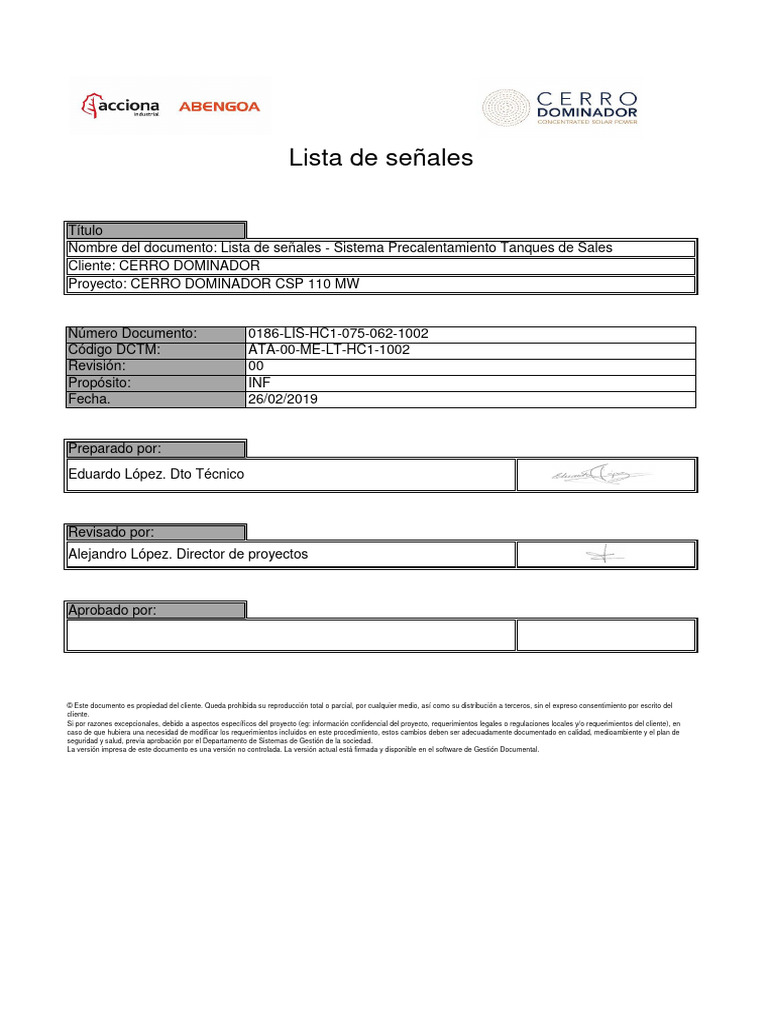 0186 LIS HC1 075 062 1002 Rev 00 Lista De Se ales Sistema