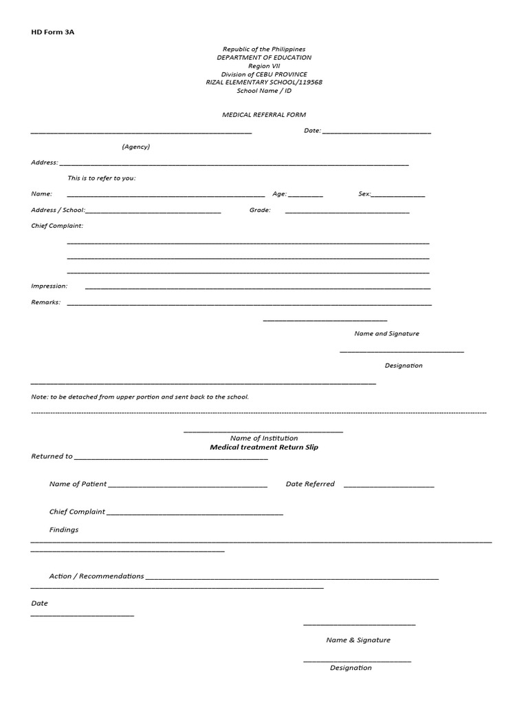 Medical Referral Form Template | PDF | Diseases And Disorders | Medical ...