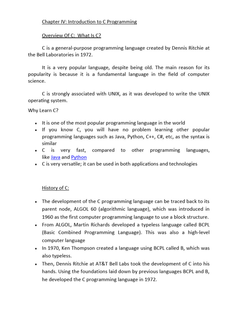 Computer Fundamentals-Chapter IV | PDF | C (Programming Language ... Computer Fundamentals-Chapter IV | PDF | C (Programming Language ...