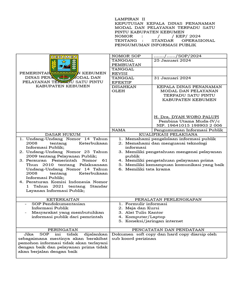 SOP Announcement 2024 | PDF