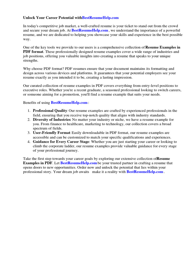 Resume Examples PDF | Download Free PDF | Résumé