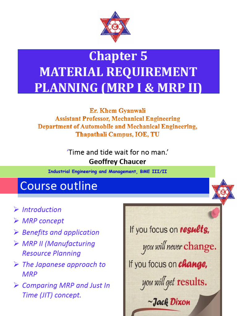 MRP I & II: Concepts and Benefits | PDF | Lean Manufacturing ...