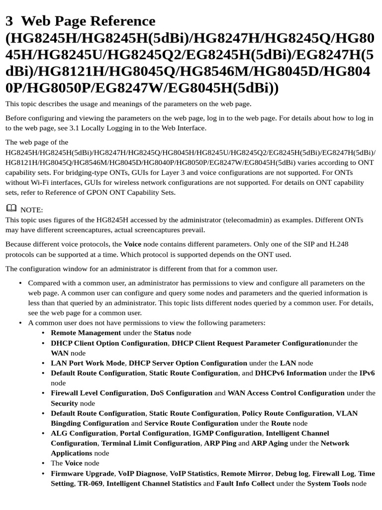 HG8546M Web Page Reference | Download Free PDF | Ip Address | I Pv6