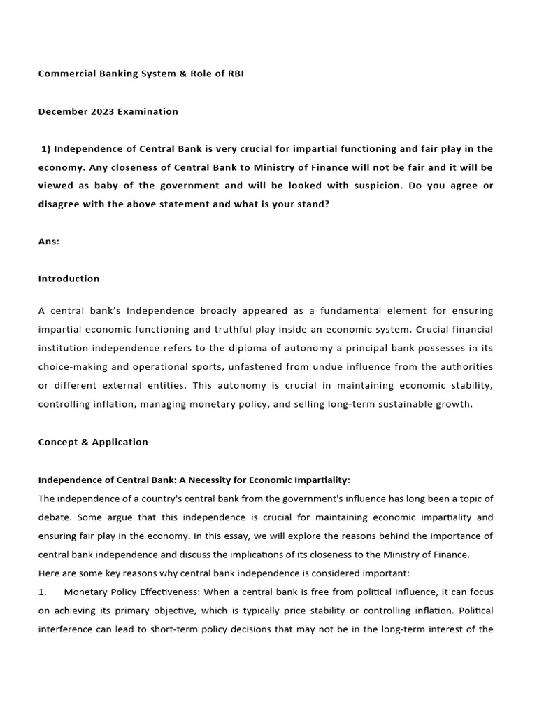 Commercial Banking System NCXVNCXJVCVKLC | PDF | Central Banks | Banks