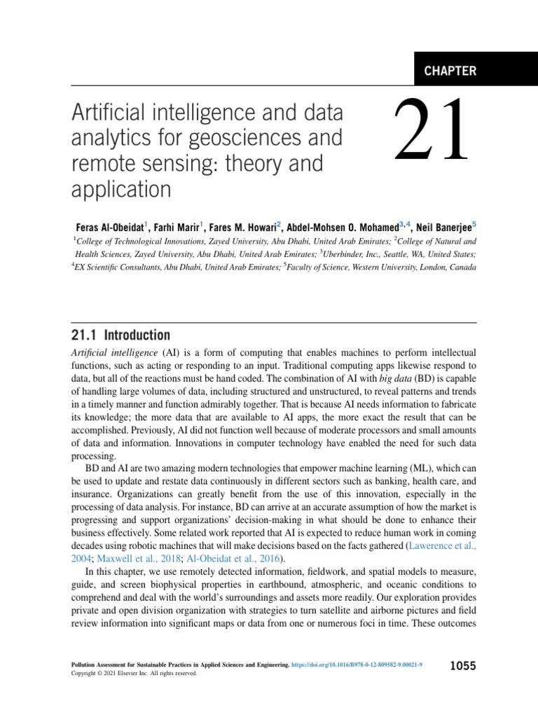 Artificial Intelligence and Data Analytics For Geosciences and Remote Sensing: Theory and ...
