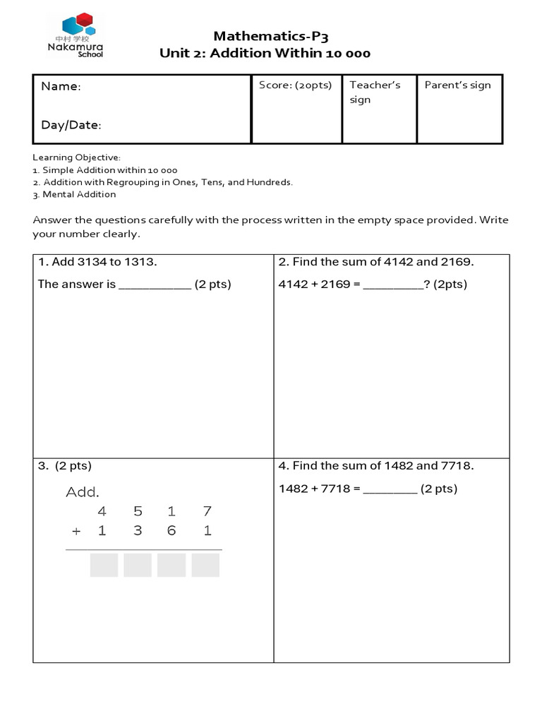 Math P3 Unit 2 | PDF