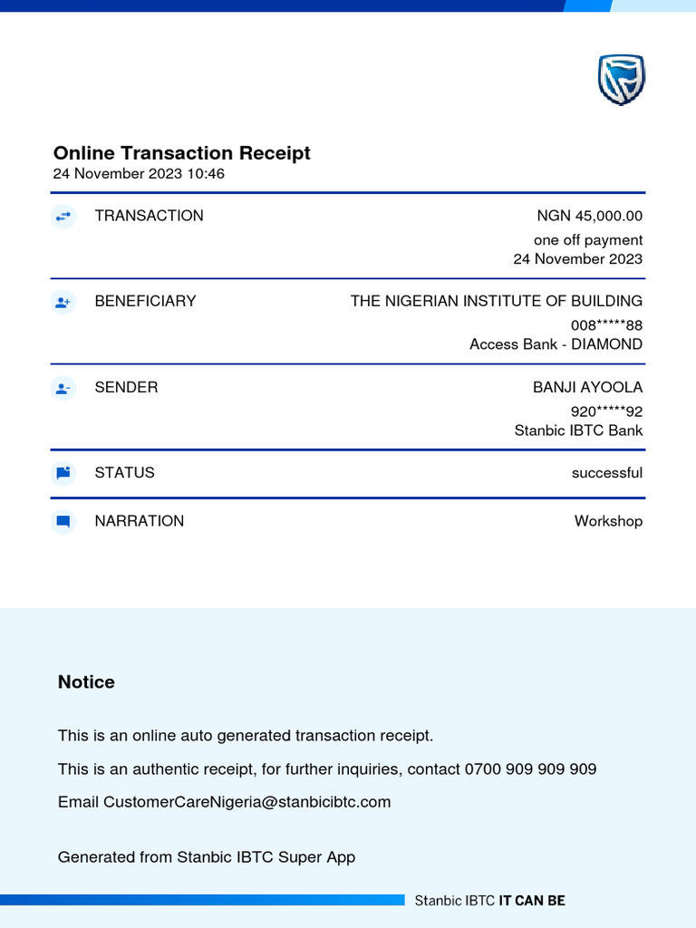 Access Bank Online Transaction Receipt | PDF