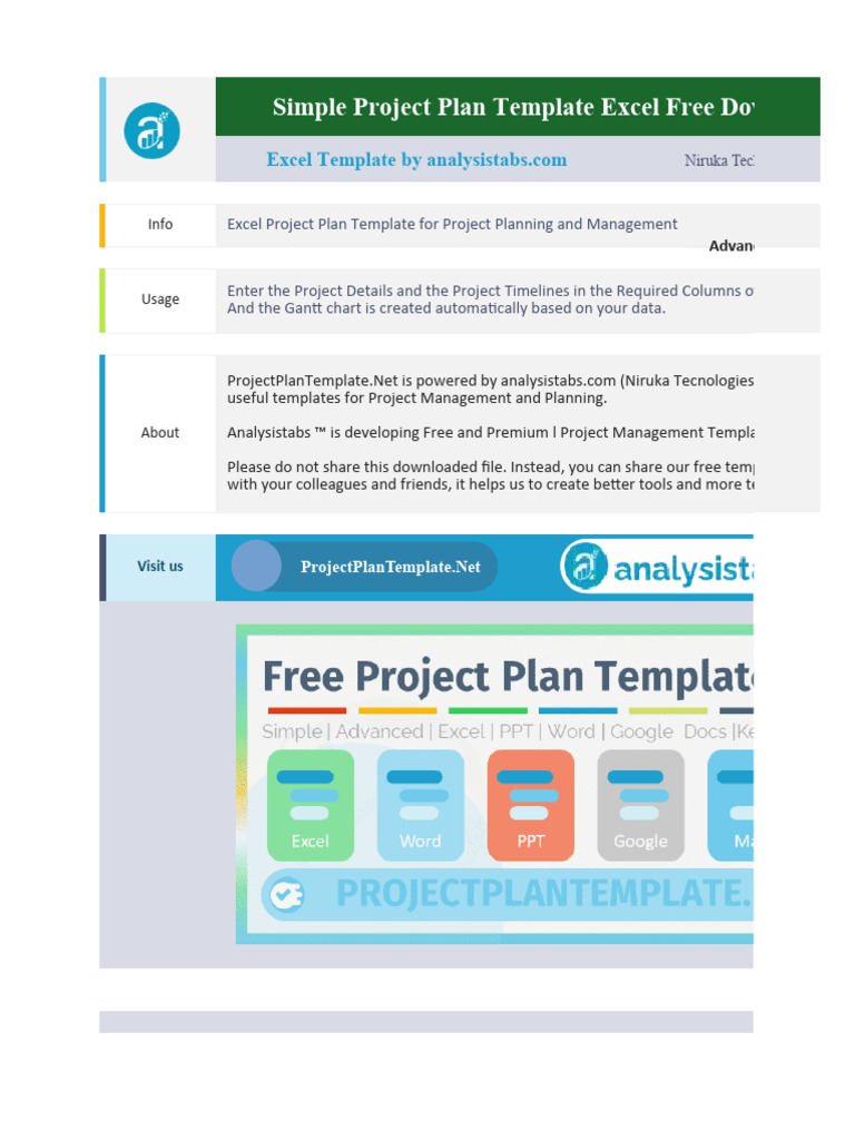 Simple-Project-Plan-Template-Excel-Free-Download-Template-1 | PDF ...