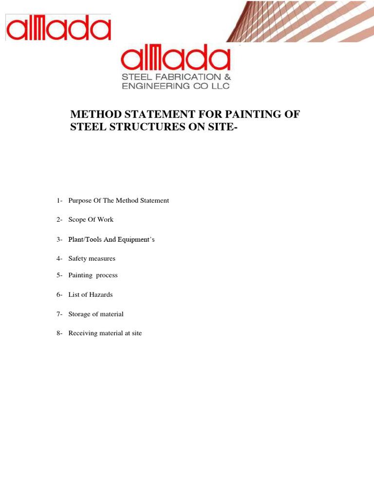 Steel Structure Panting Method Statment | PDF | Personal Protective ...
