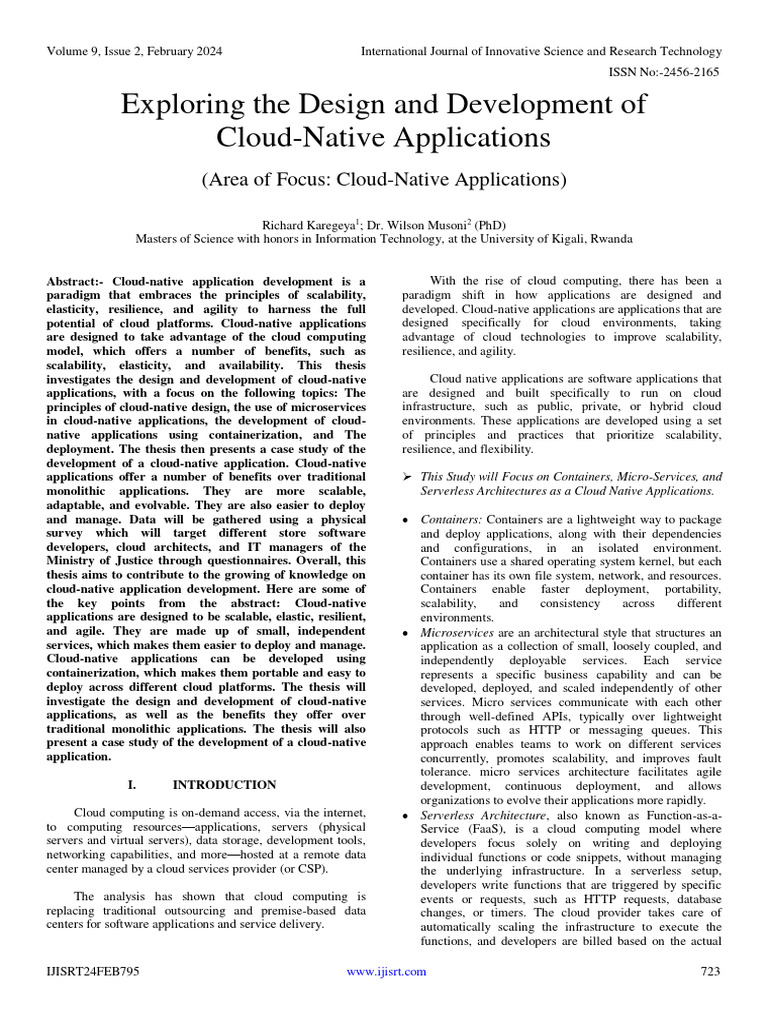 Exploring The Design and Development of Cloud-Native Applications | PDF ... Exploring The Design and Development of Cloud-Native Applications | PDF ...