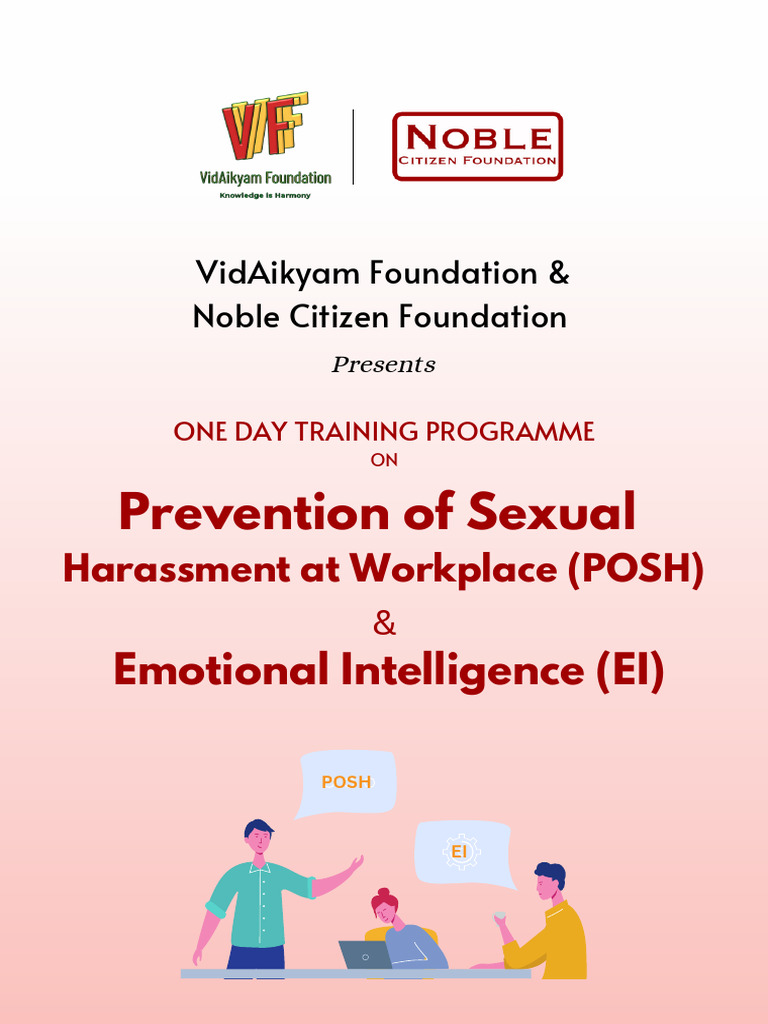 Training On POSH & Emotional Intellegence | PDF | Emotional Intelligence | Sexual Harassment