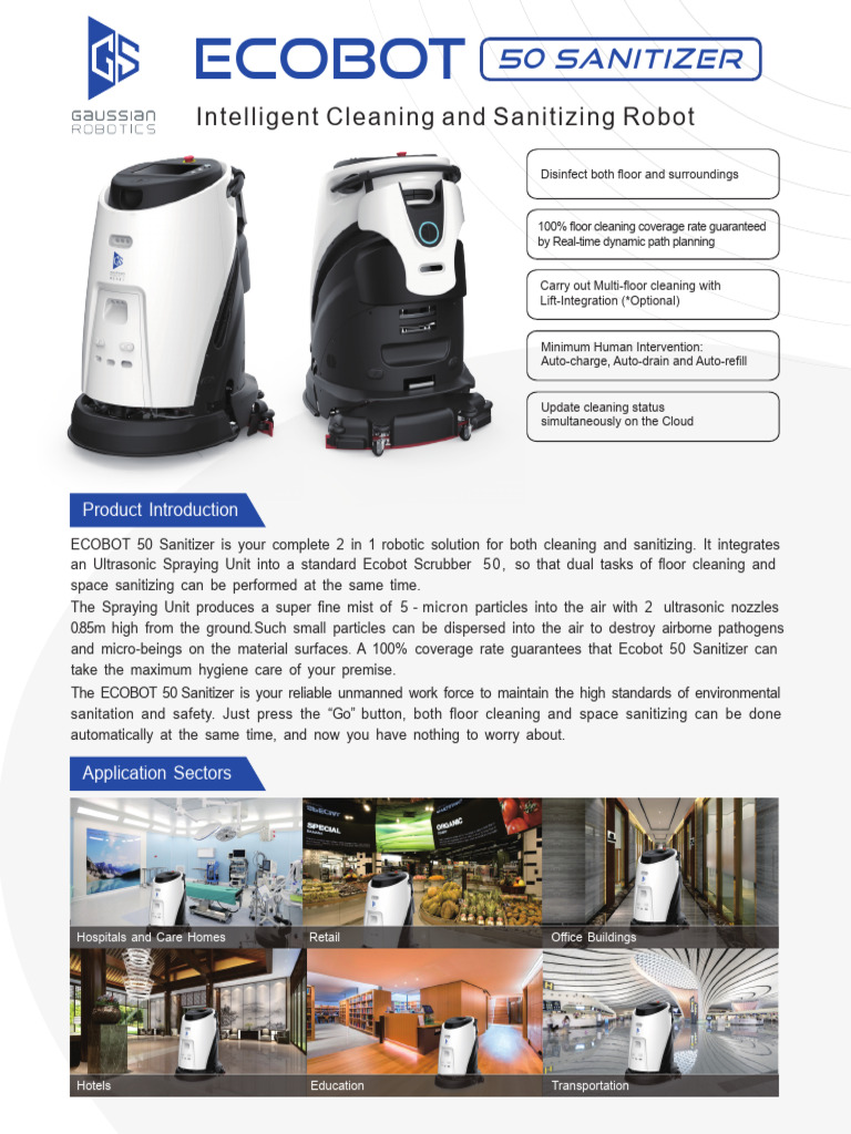 Brochure - Ecobot Scrub 50 Sanitize .11 | PDF | Disinfectant | Robotics