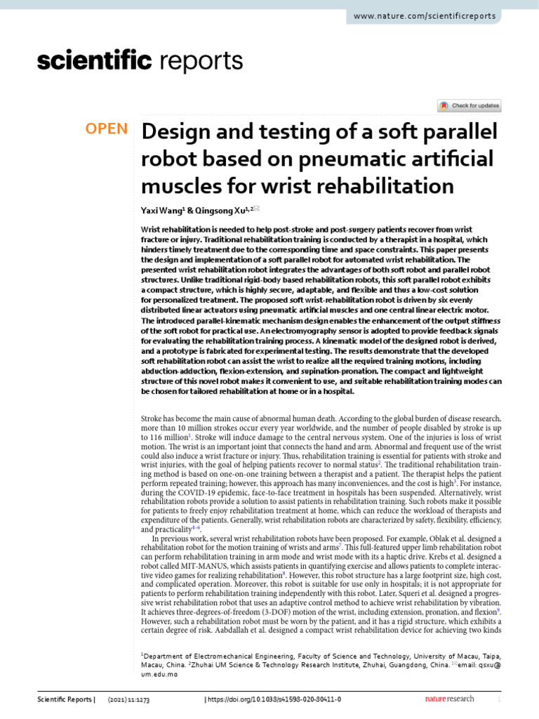 Design and Testing of A Soft Parallel Robot Based On Pneumatic ...