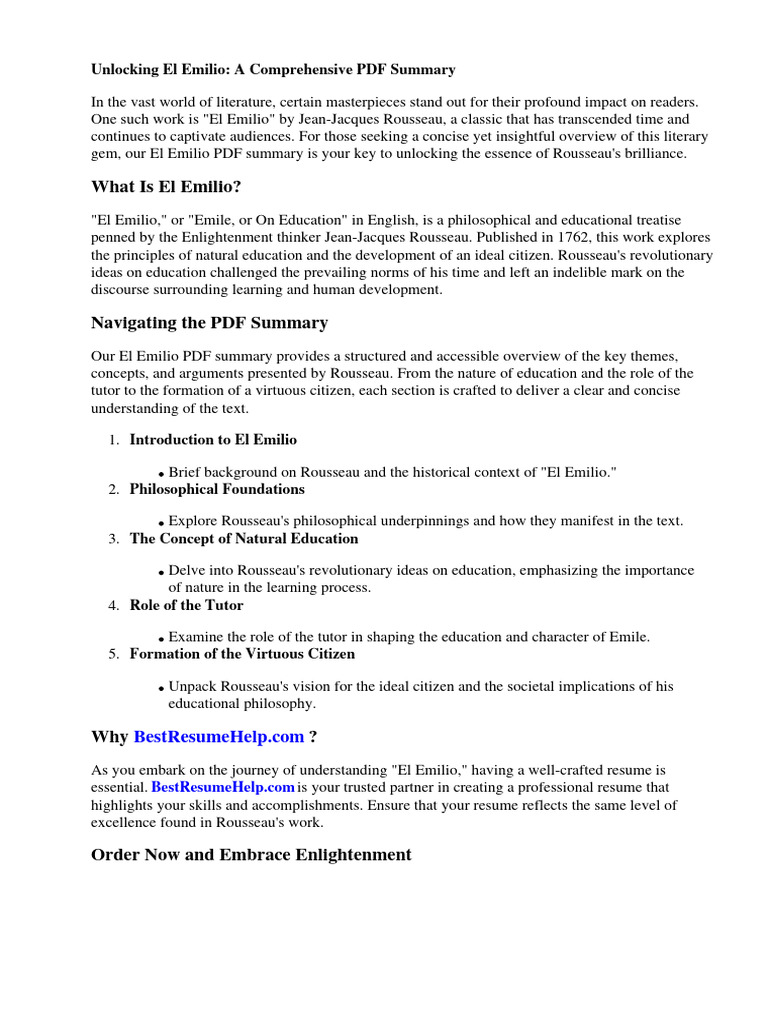 El Emilio PDF Resumen | PDF | Http Cookie | Emile, Or On Education