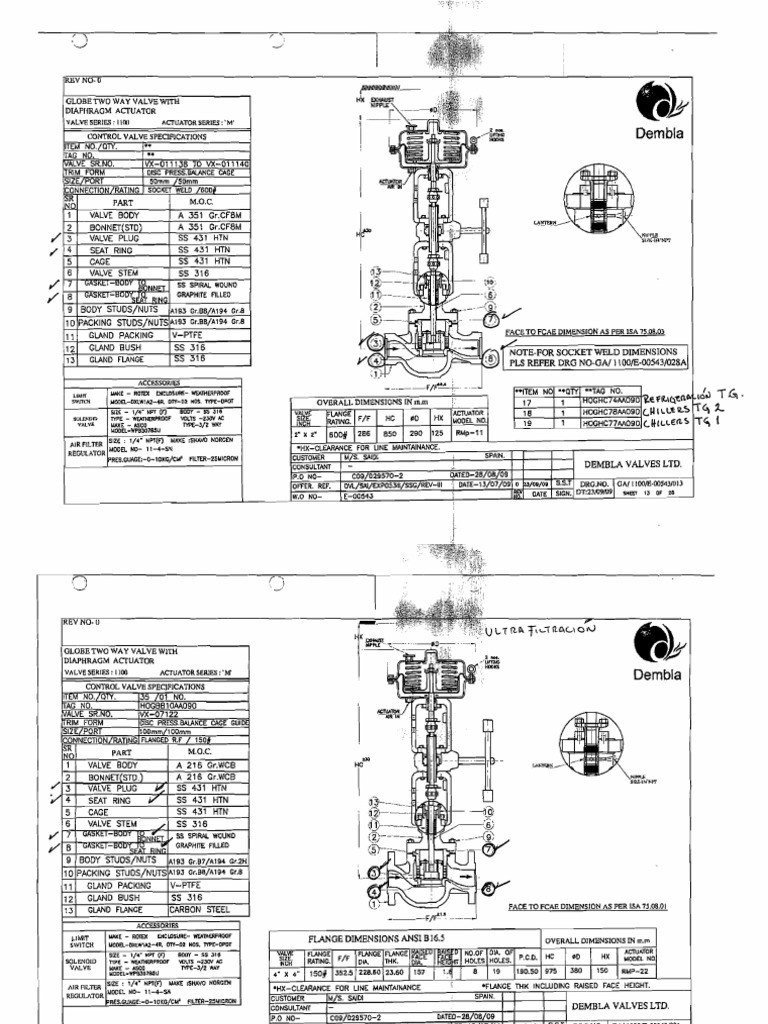 Valvulas DEMBLA | Download Free PDF | Valve | Home Appliance