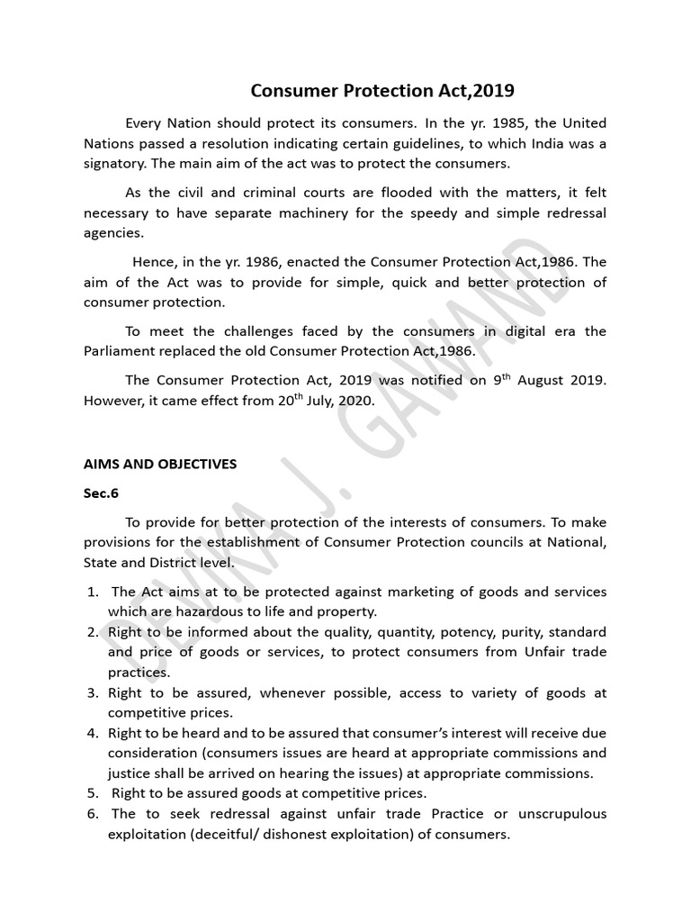 Consumer Protection Act | PDF | Consumer Protection | Product Liability