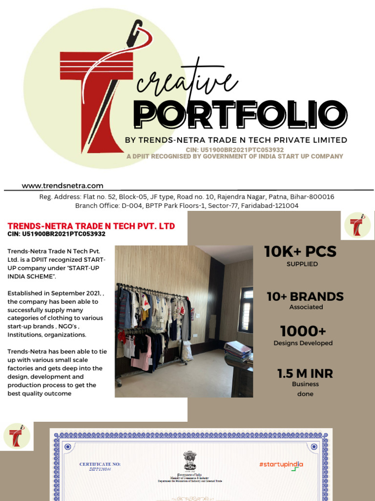 Netra Trade N Tech Portfolio Overview | PDF | T Shirt | Fashion