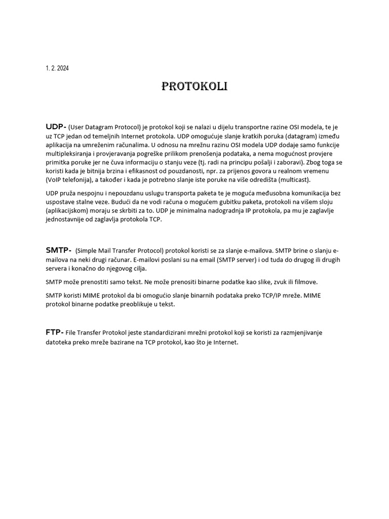 Protokoli 2 | PDF