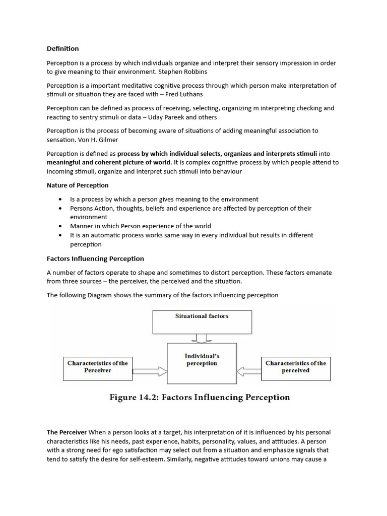 Lesson 8 - Perception | PDF | Perception | Attitude (Psychology)