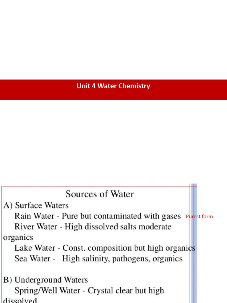 Unit 2 - Water Chemistry - NEP - Final | PDF | Alkalinity | Chemistry