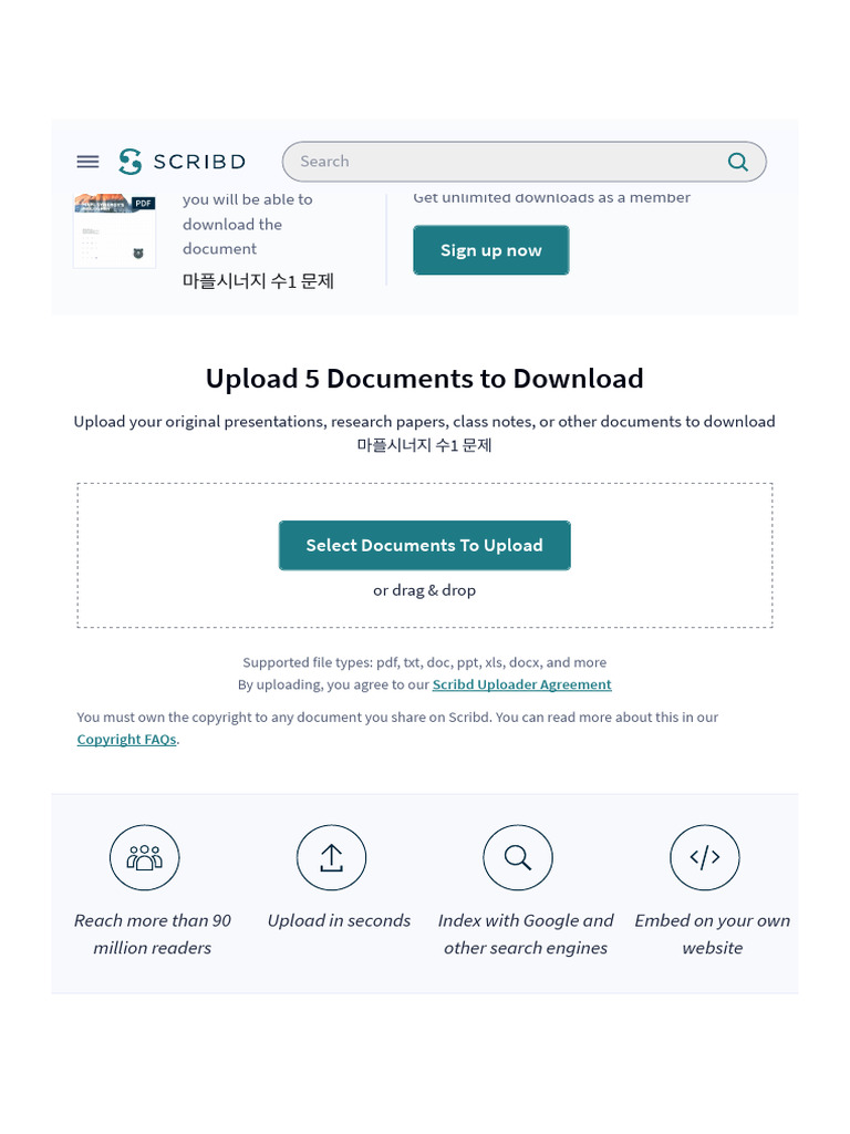 Upload A Document - Scribd | PDF | Scribd | Computing