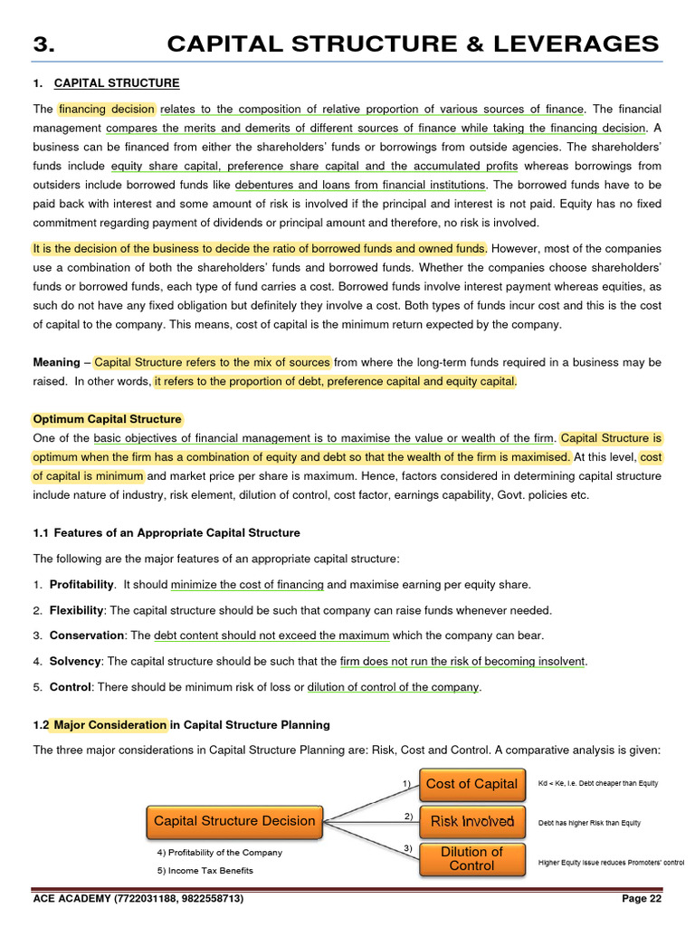 Capital Structure & Leverages - Marked | PDF | Capital Structure ...
