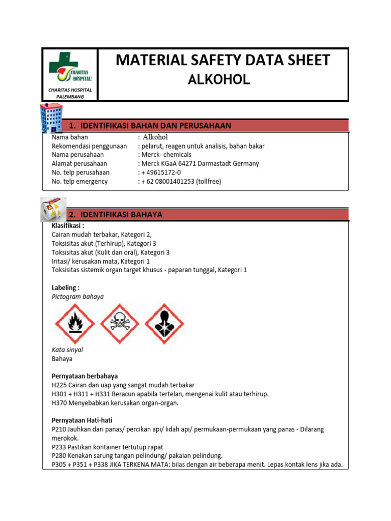 MSDS Alkohol | PDF