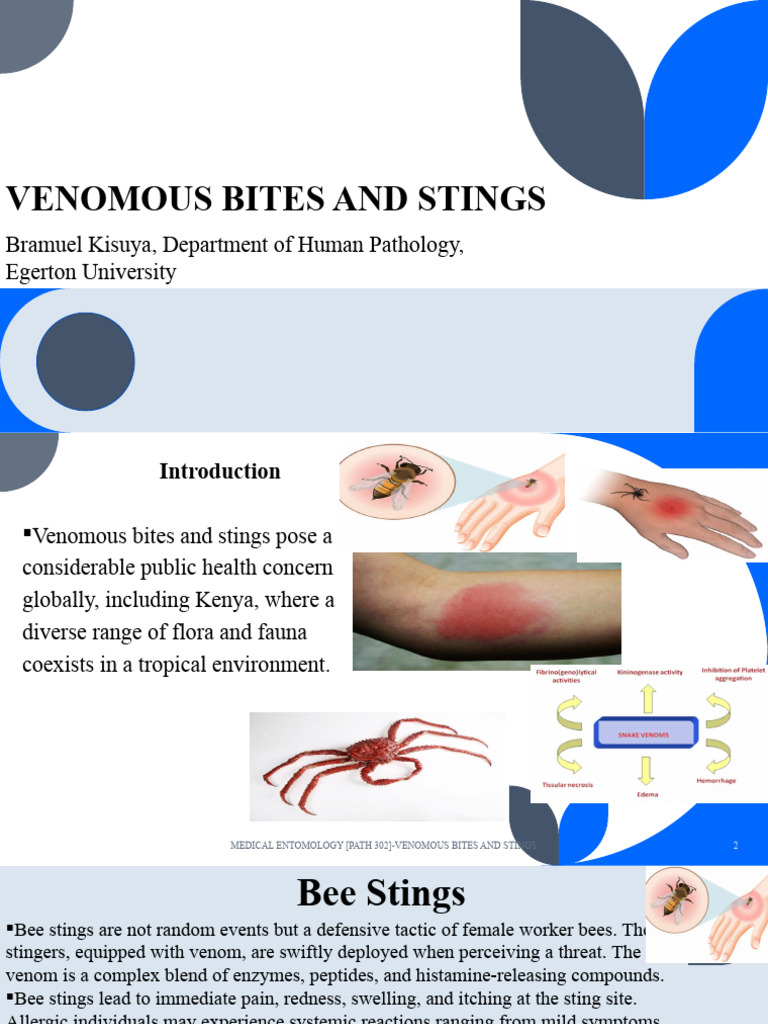 Venomous Bites and Stings | PDF | Clinical Medicine | Medical Specialties