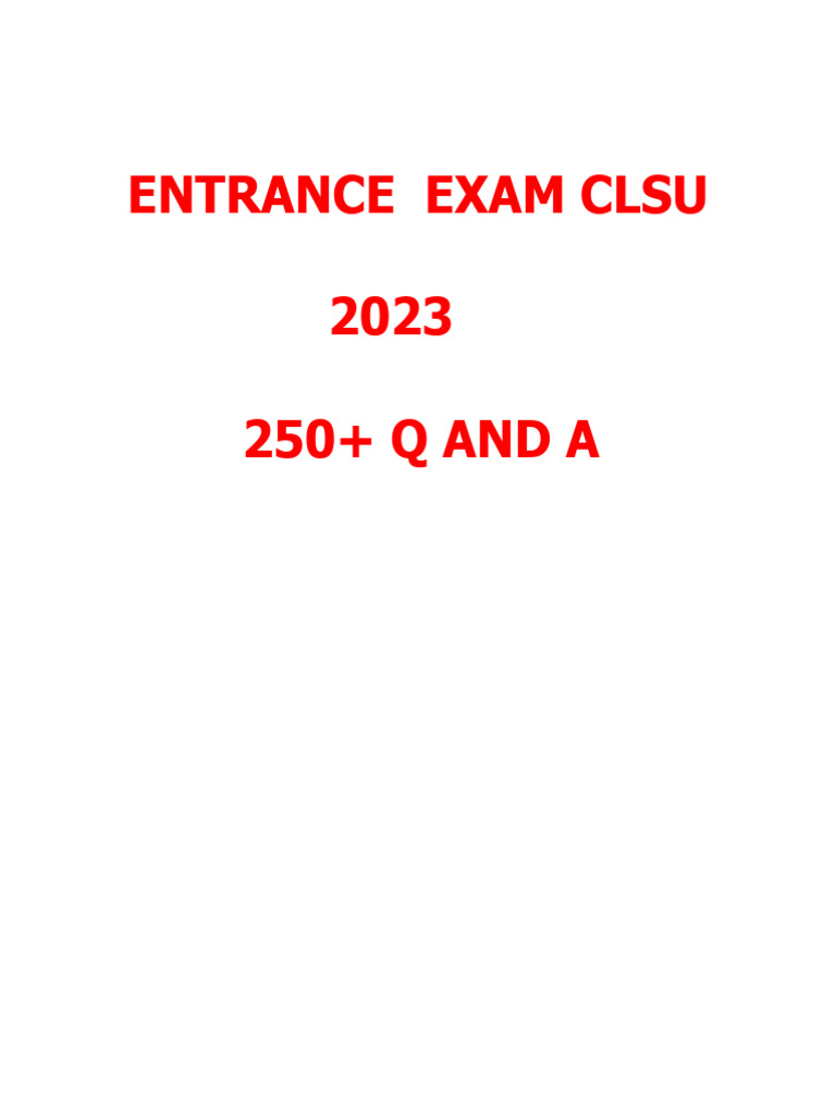 Entrance Exam 2023 Clsu | PDF | Debits And Credits | Balance Sheet