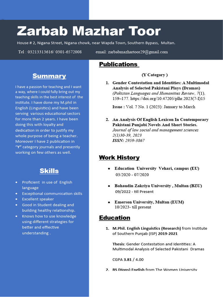 CV Template 0005 | PDF | Human Communication | Linguistics