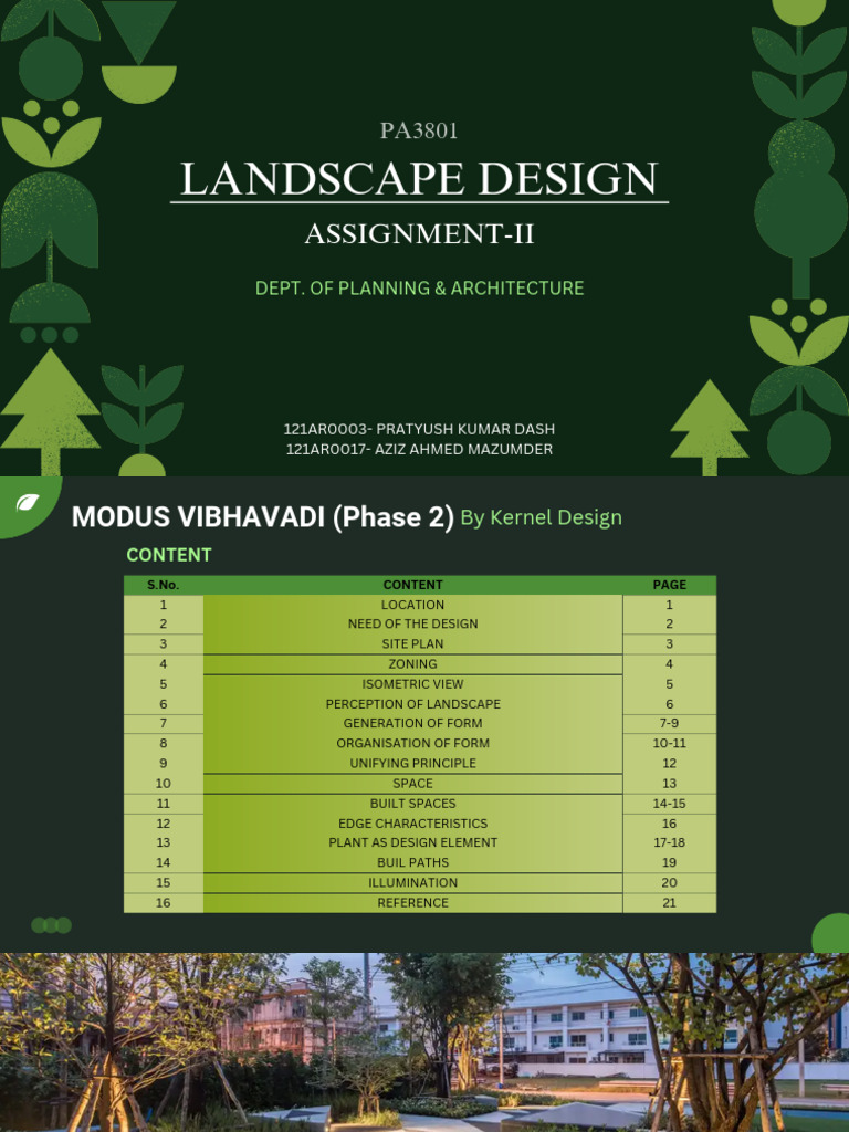 LANDSCAPE DESIGN CASE STUDY- MODUS VIBHAVADI | PDF | Lighting