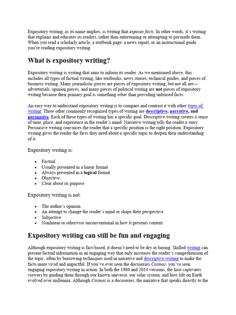 Expository Writing | PDF | Essays | Communication