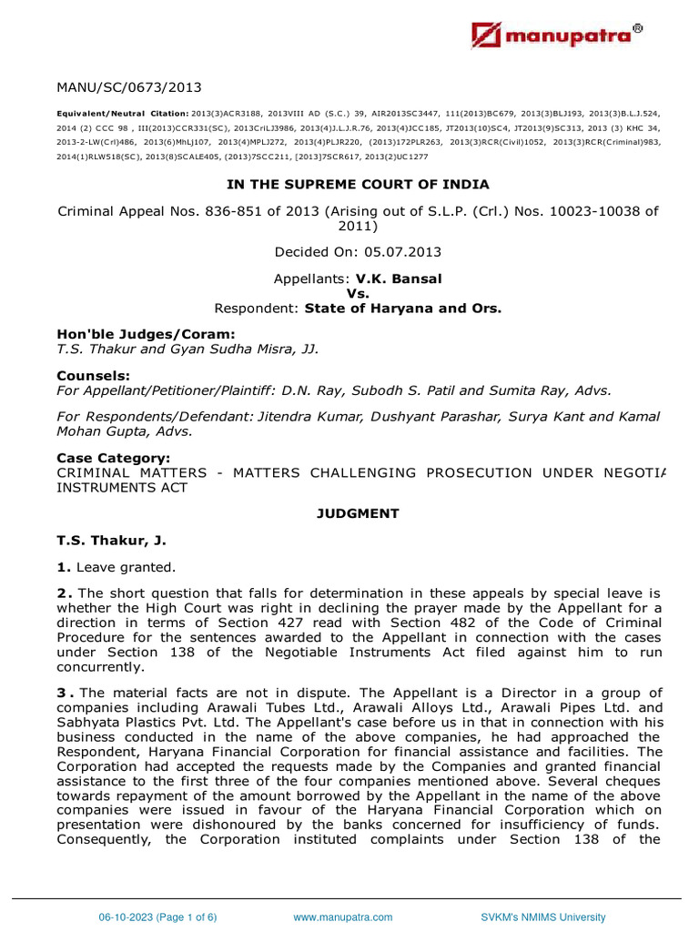 Supreme Court Ruling on Concurrent Sentences | PDF | Sentence (Law ...