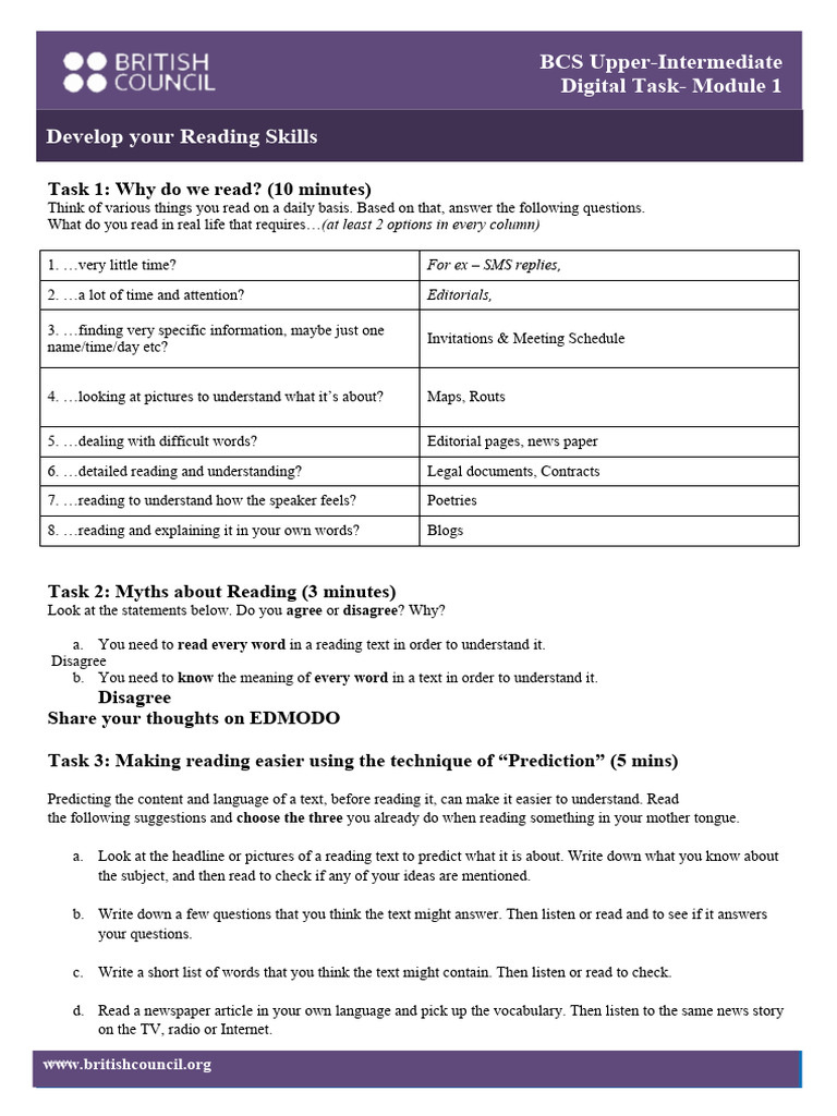 01 Develop Your Reading Skills | PDF | Human Communication | Communication