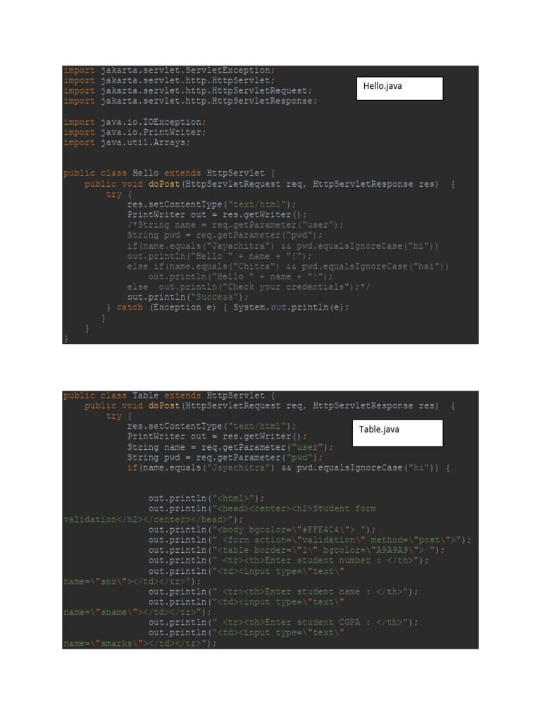 Servlet Basic Code2 | PDF | Computing | Java Platform Servlet Basic Code2 | PDF | Computing | Java Platform