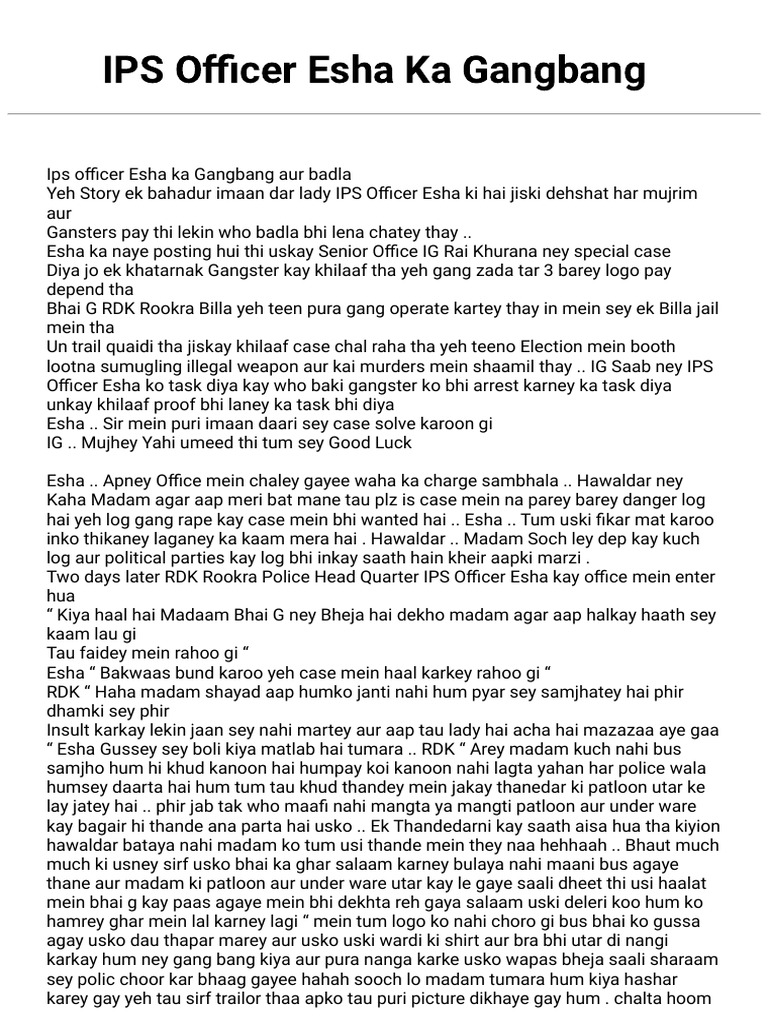 Ips Officer Esha Ka Gangbang | PDF