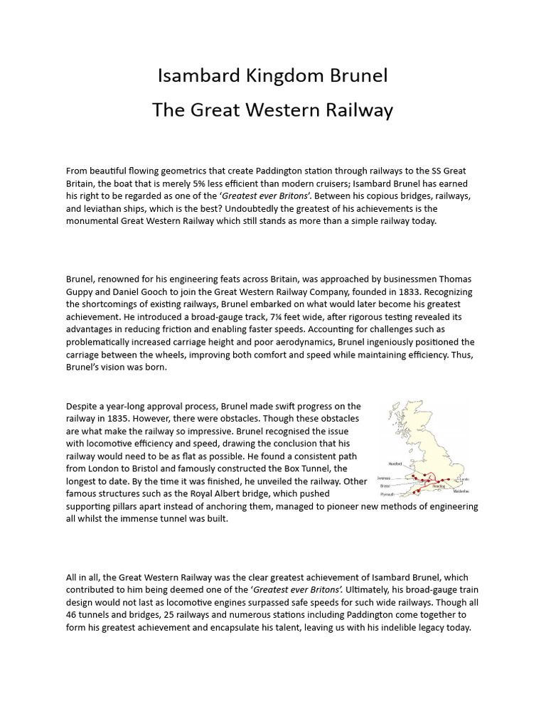 Isambard Brunel's Great Western Railway | PDF