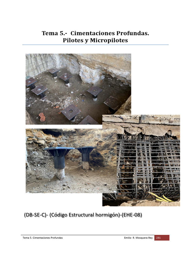 Cimentaciones Profundas - Pilotes y Micropilotes | PDF | Fundación ...
