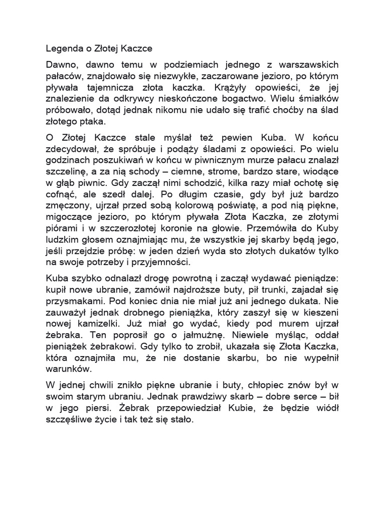 Legenda o Złotej Kaczce | PDF